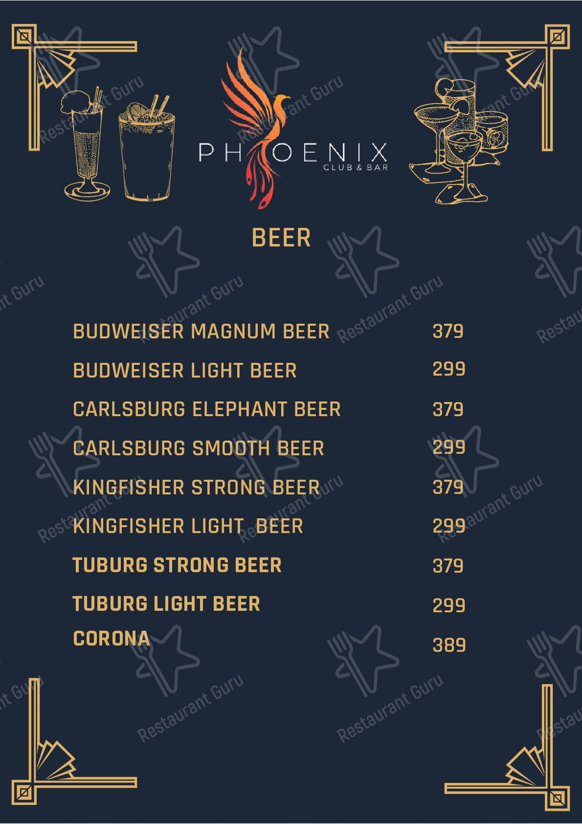 Menu at The Phoenix Club, Dehradun, Sai Tower