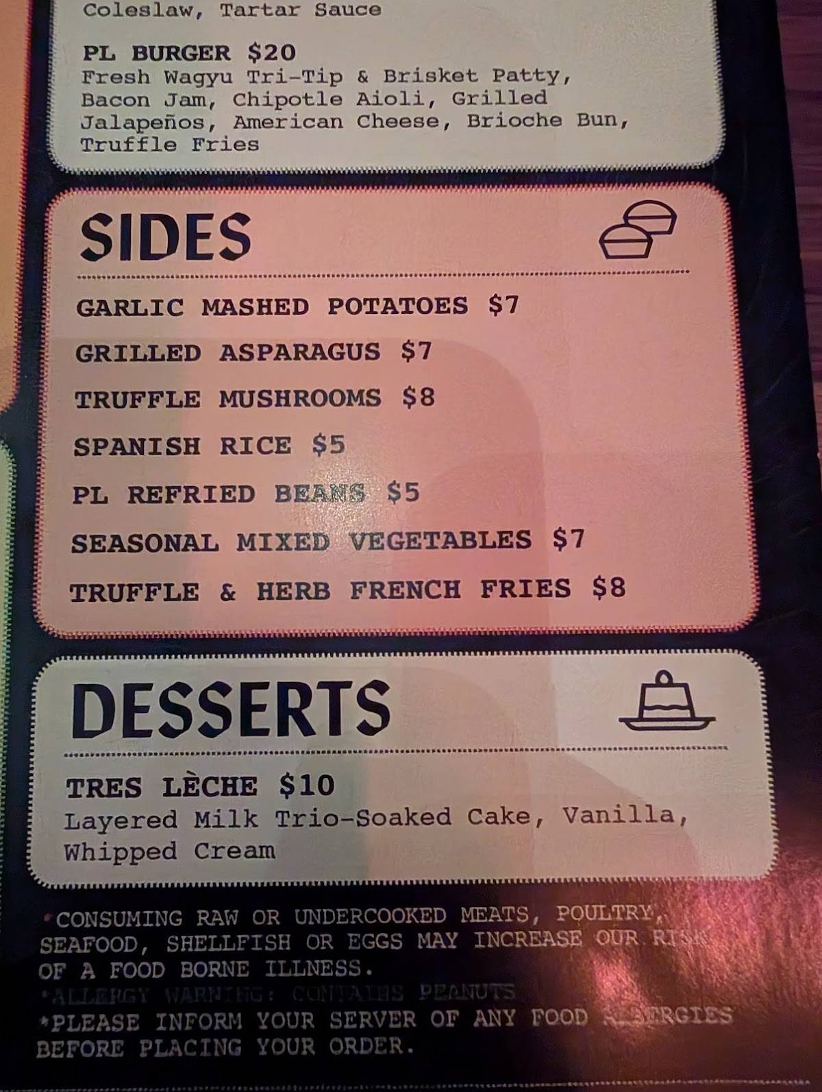 Menu at Pig Latin pub & bar, Eagle