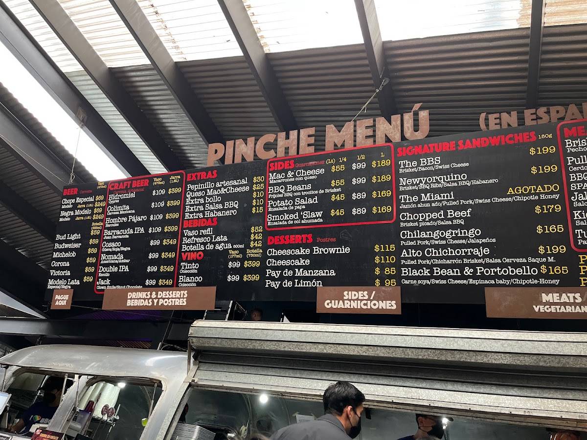 Carta de Pinche Gringo BBQ Patio, Ciudad de México, Cumbres de Maltrata 360