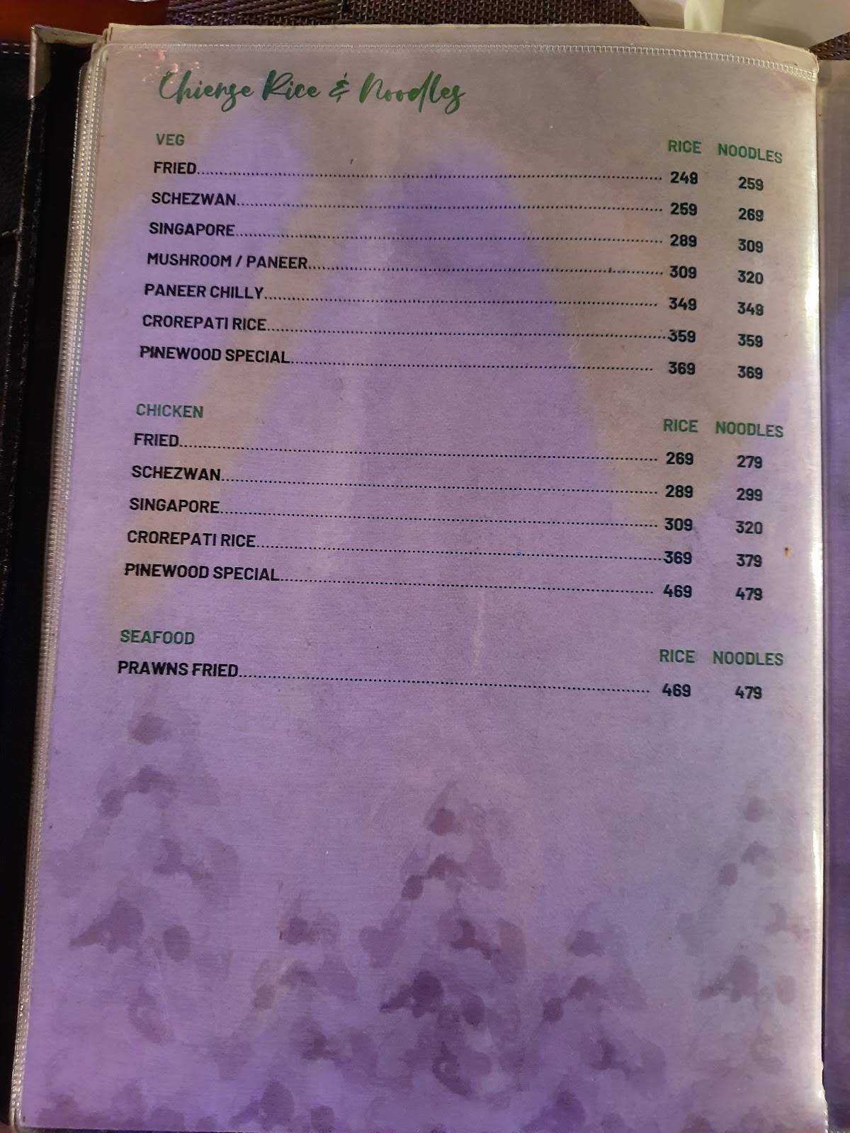 Menu at Pinewood Family Garden Restaurant, Ambernath