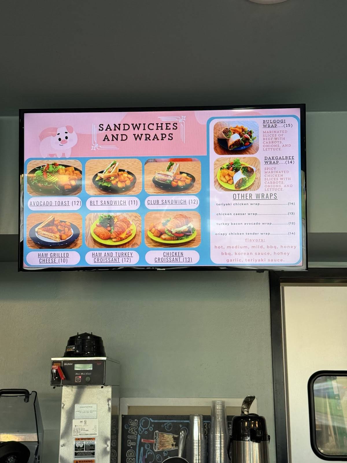 Menu at Pink Pig Cafe, Norman
