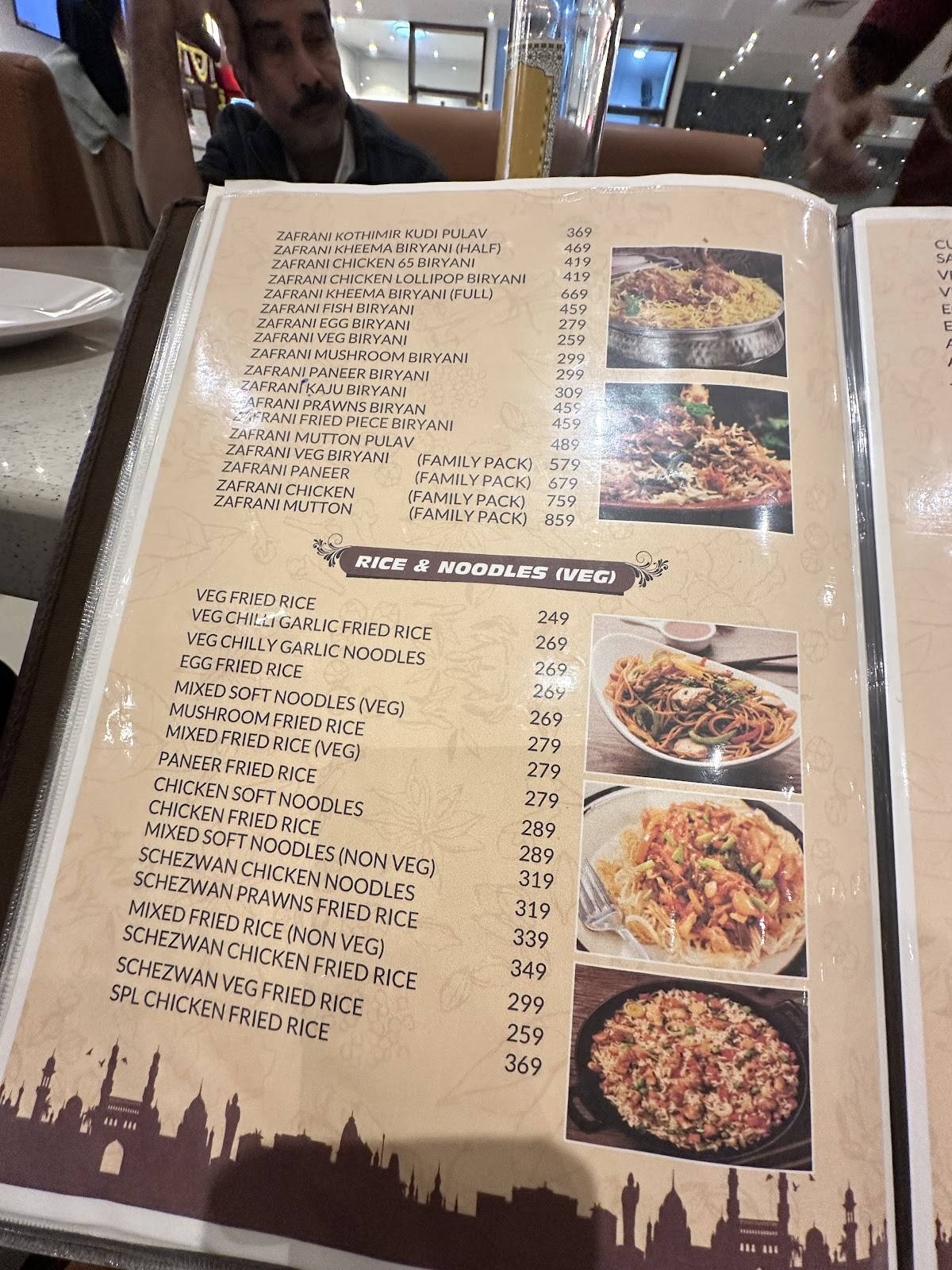 Menu at Pista House Bachupally, Hyderabad