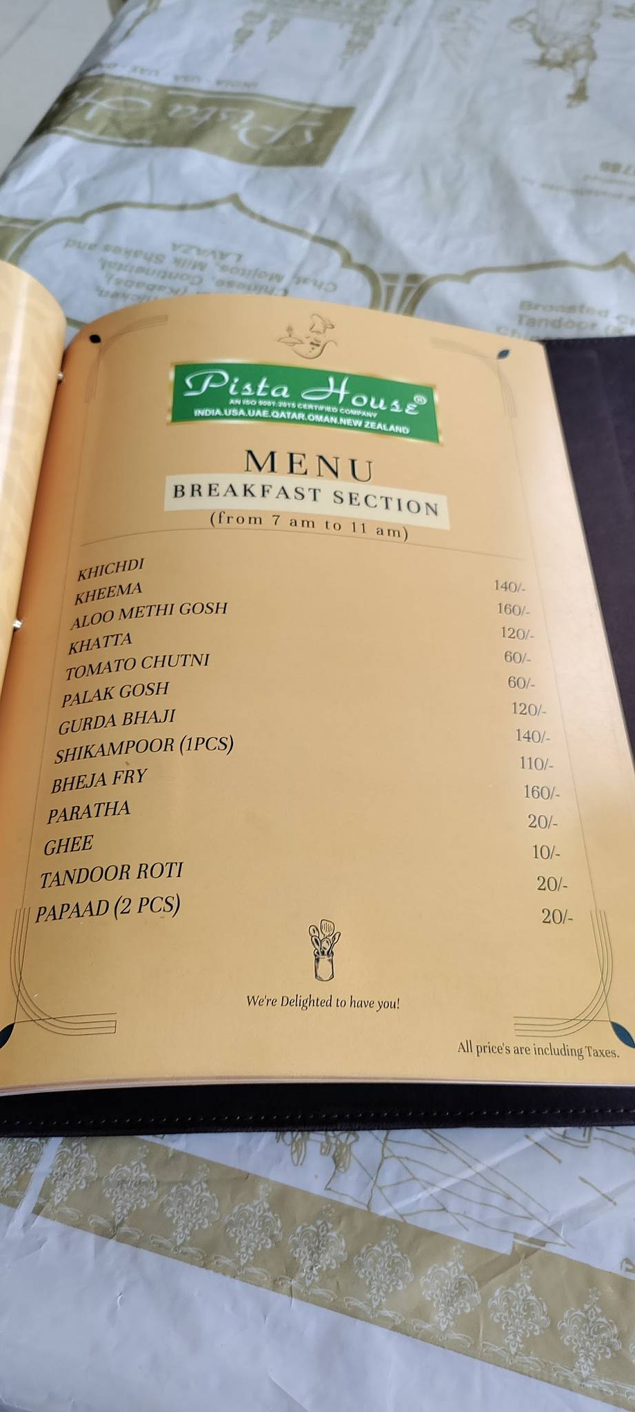 Menu at Pista House - Attapur, Hyderabad