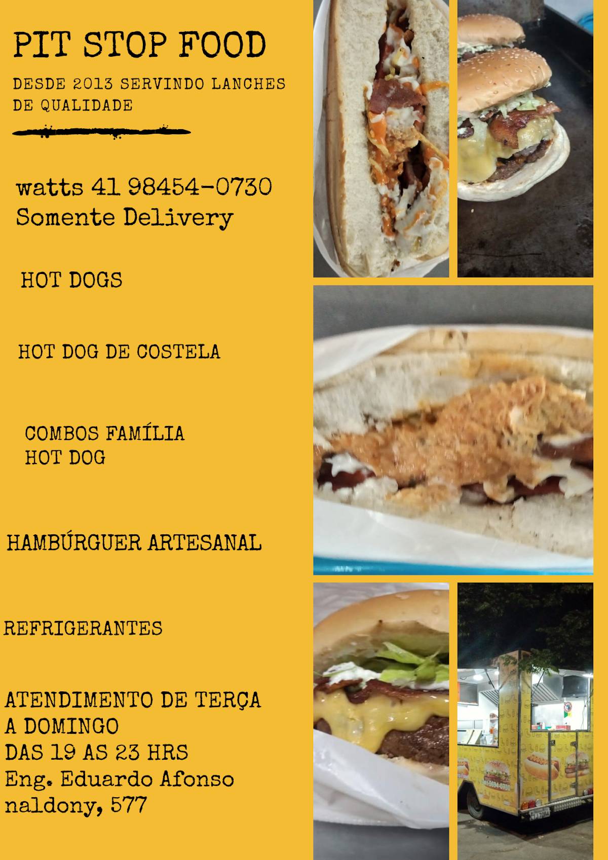 Carta del restaurante Pit Stop Food Vitória Regia, Curitiba