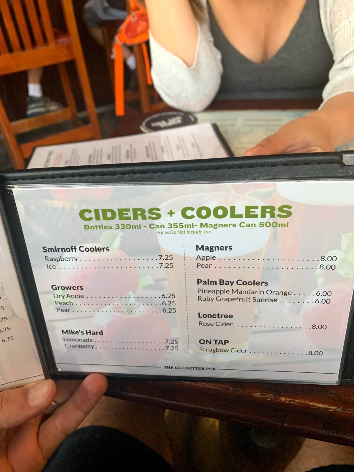 Menu at Gillnetter Pub, Port Coquitlam, Argue St