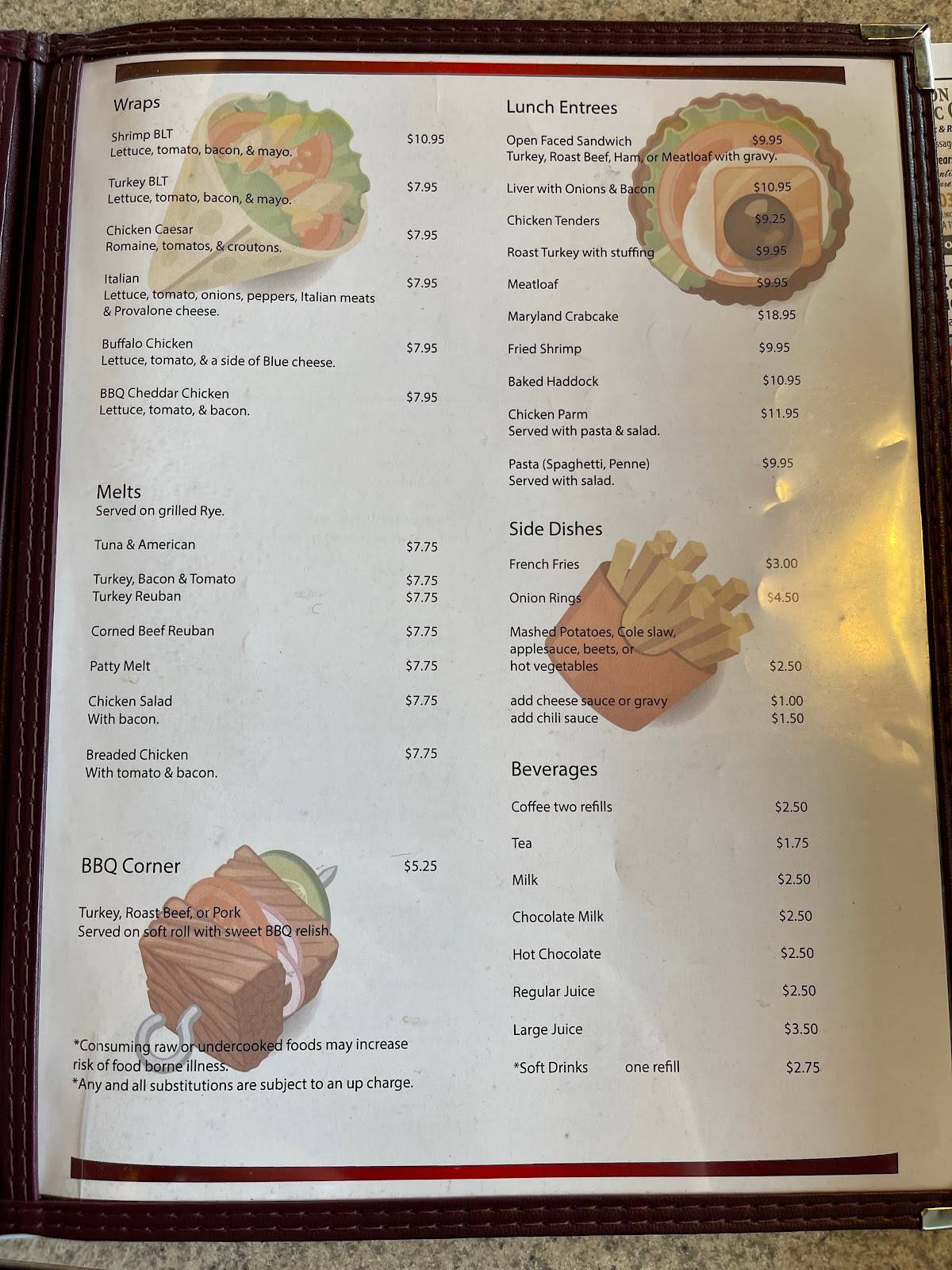 Menu at Pittston Diner restaurant, Pittston, 335 Laurel St