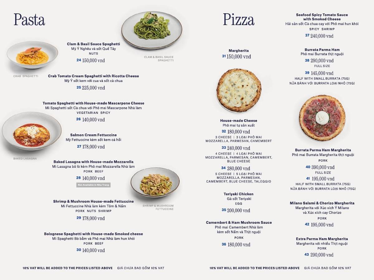 Carta del restaurante Pizza 4P's Estella, Ciudad Ho Chi Minh (Saigón)