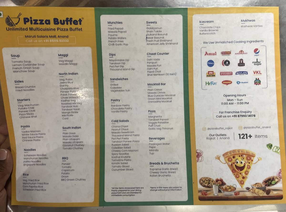 Menu at Pizza Buffet - Anand, Anand