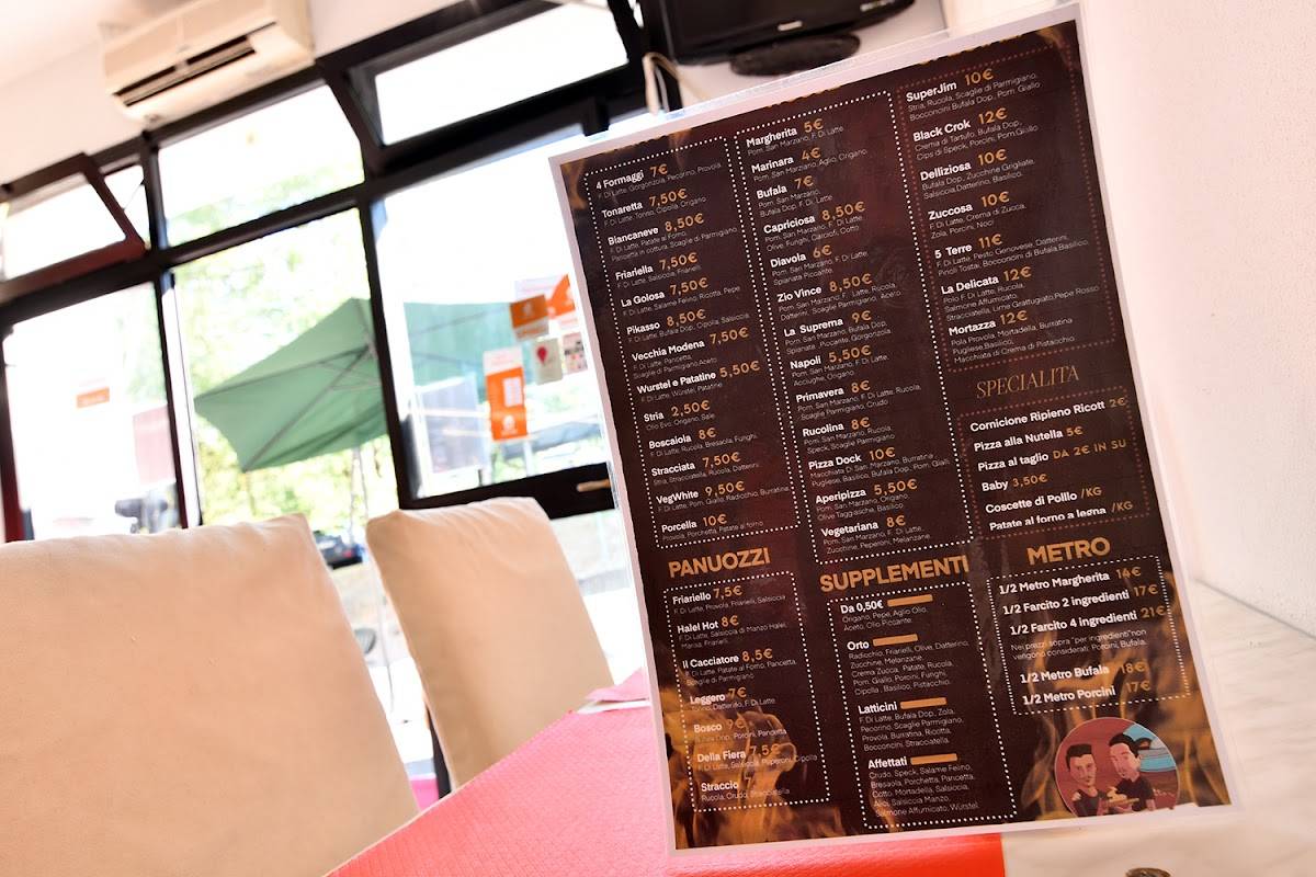 Carta del restaurante Pizza Dock, Casalgrande