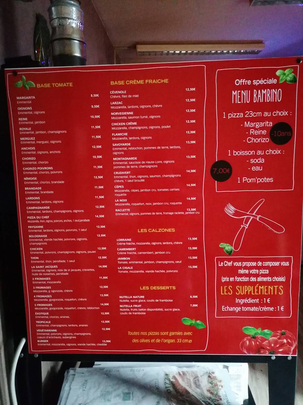 Menu at Piazza Di Pasta Nimes restaurant, Nimes