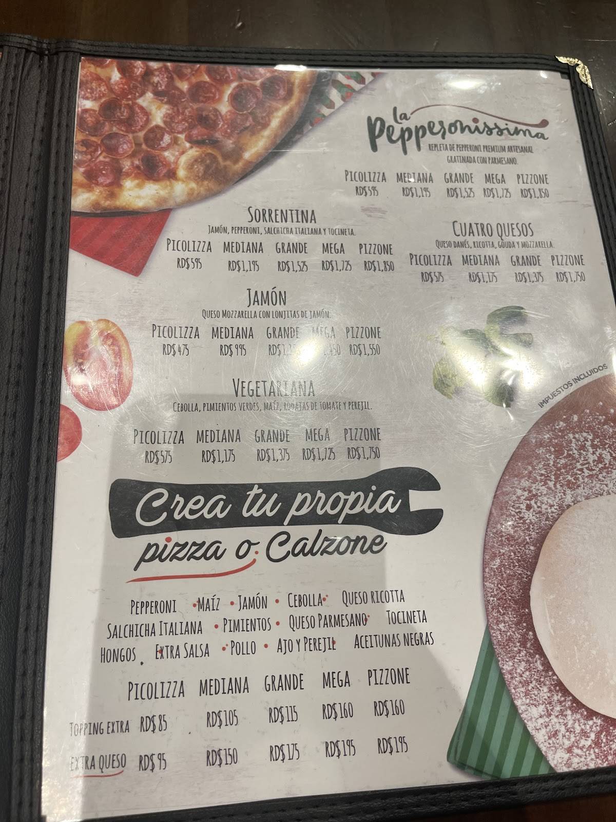 Menu at Pizzarelli Ozama restaurant, Santo Domingo Este, Av. Venezuela 57