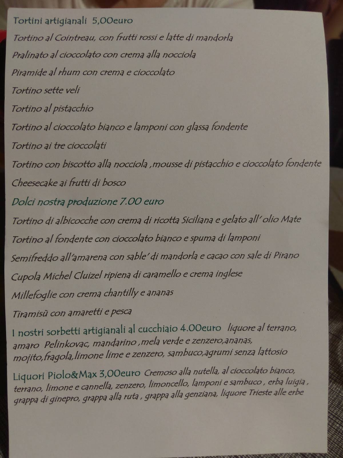 Menu da Pizzeria Trieste | Al civico sei, Trieste