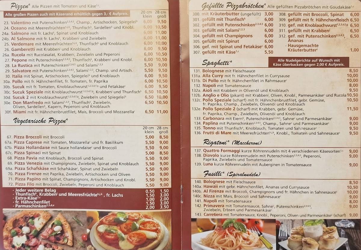 Speisekarte von Pizzeria Da Angelo, Oberhausen, Bebelstraße 174