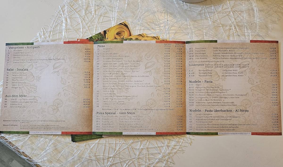 Speisekarte von Pizzeria Da Renato, Naila