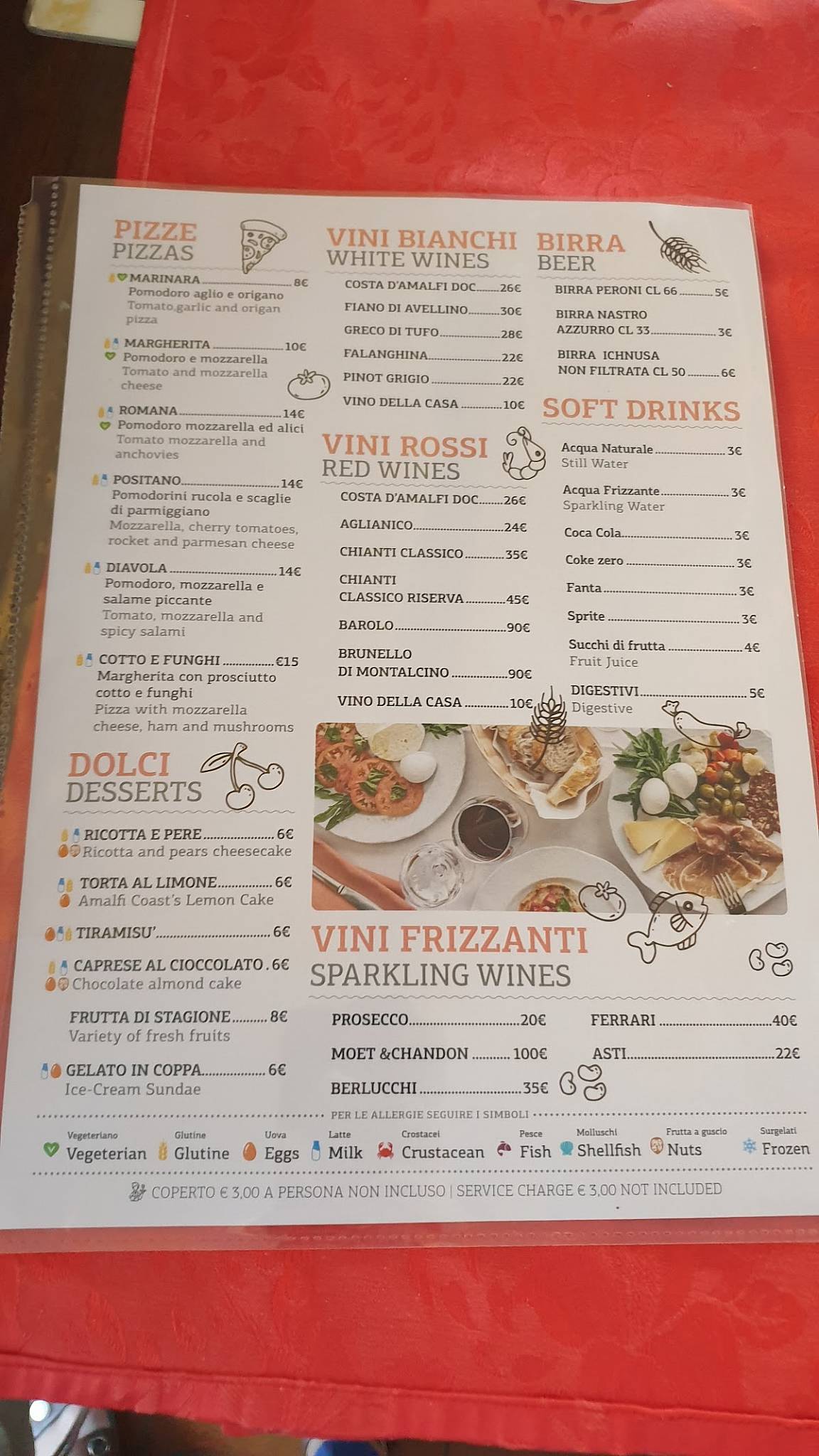 Menu at Ristorante Da Costantino, Positano