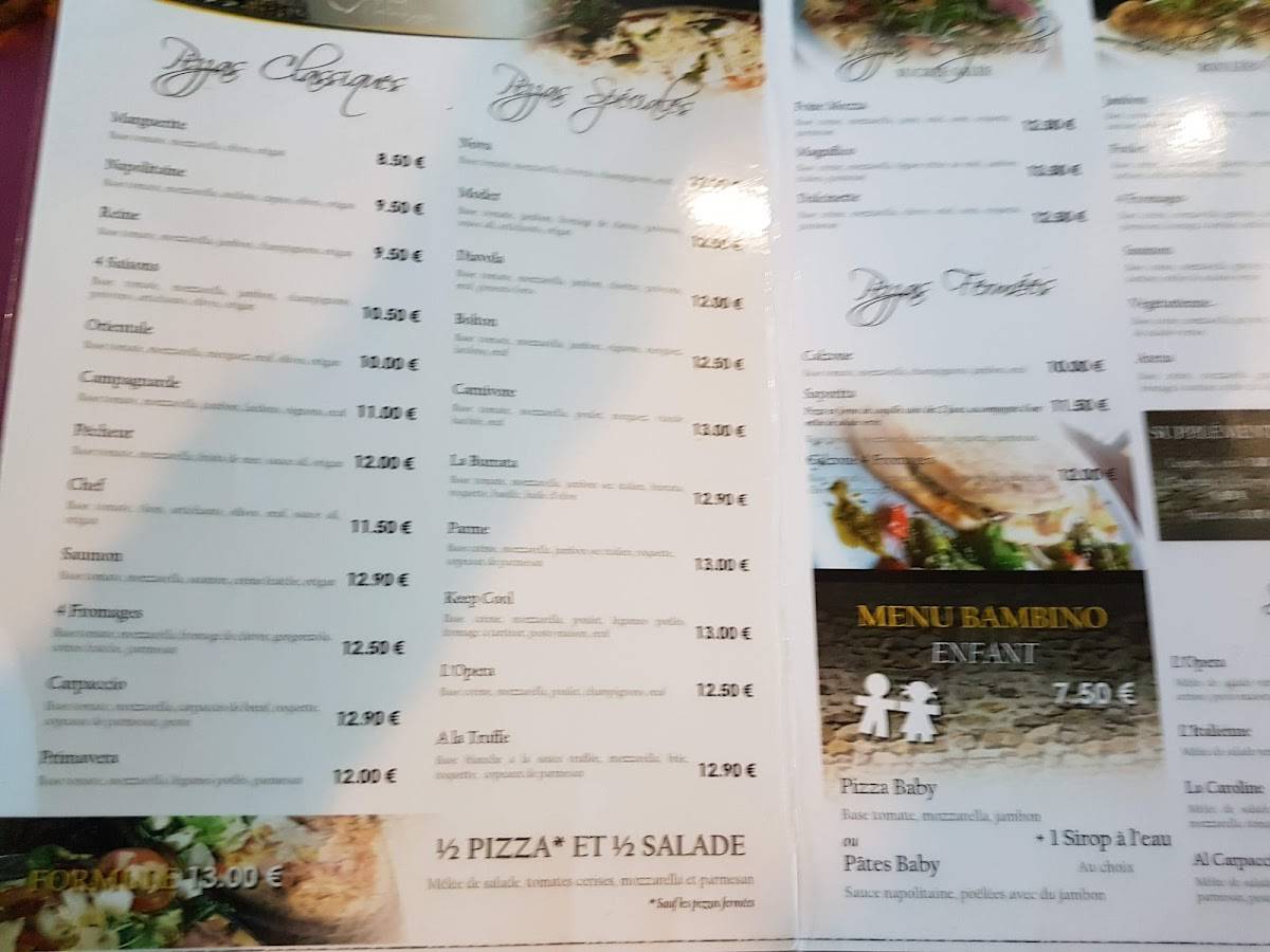 Menu au L'Opéra restaurant, Haguenau