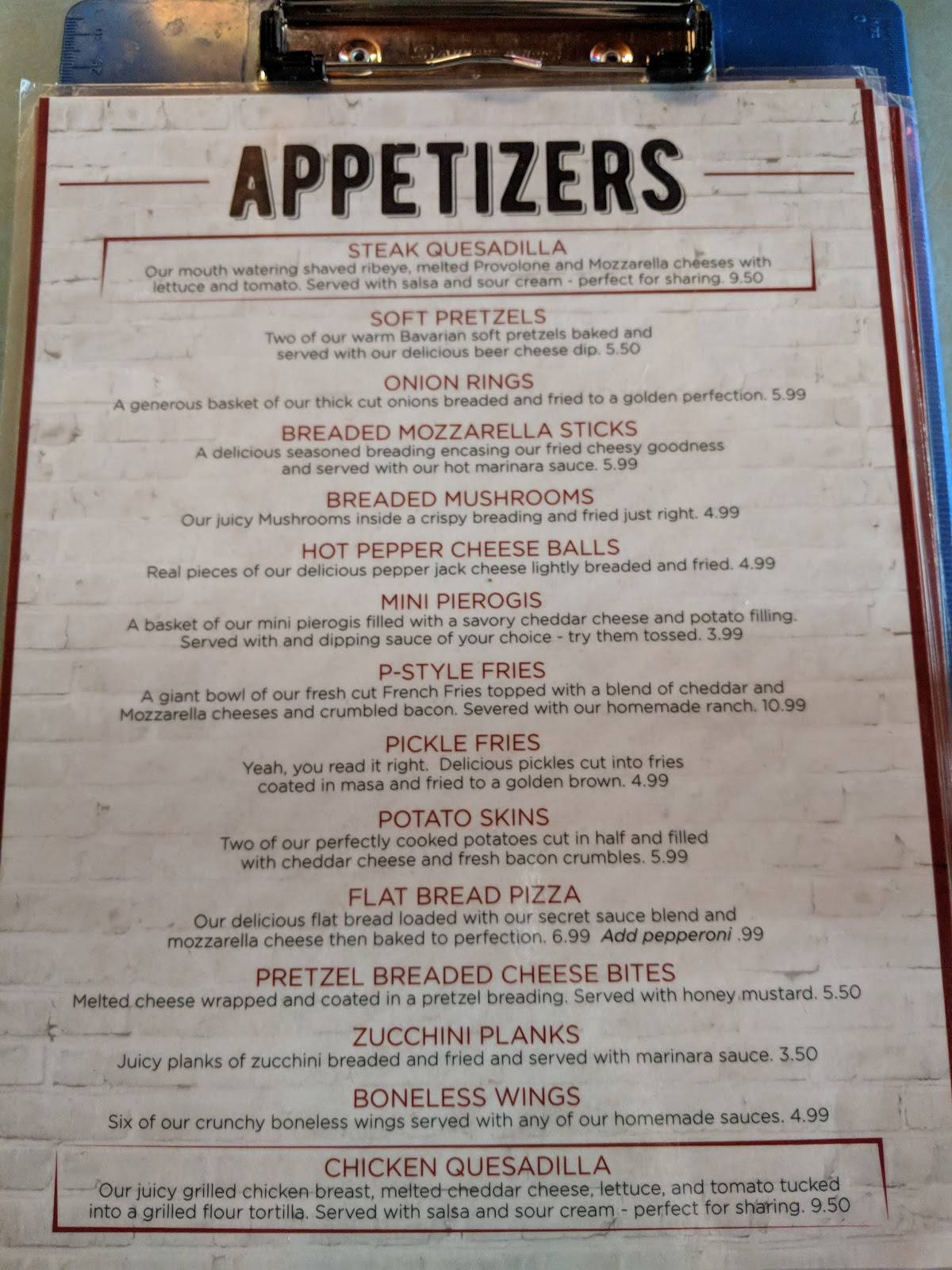 Menu at Pleasant Bar, Pleasant Hills
