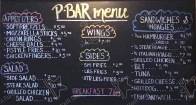 Menu at Pleasant Bar, Pleasant Hills