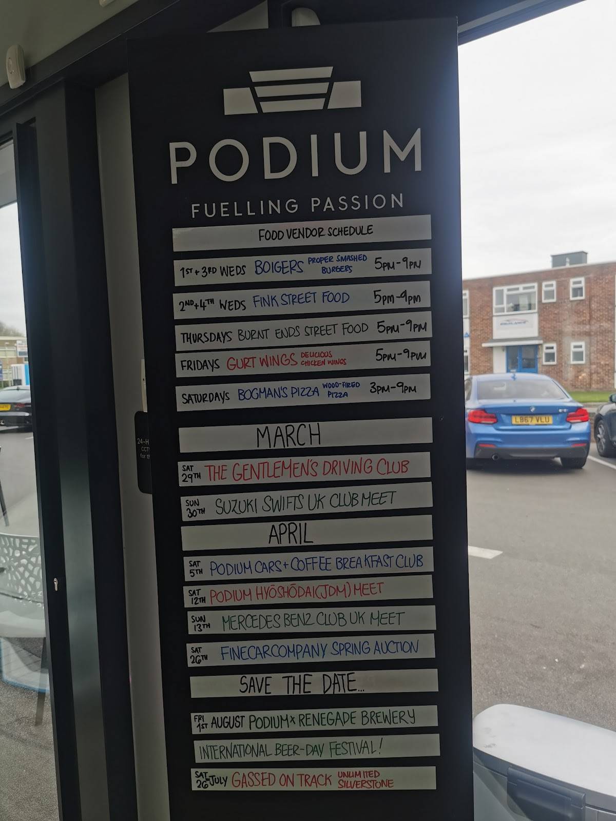 Menu at Podium Place cafe, Newbury