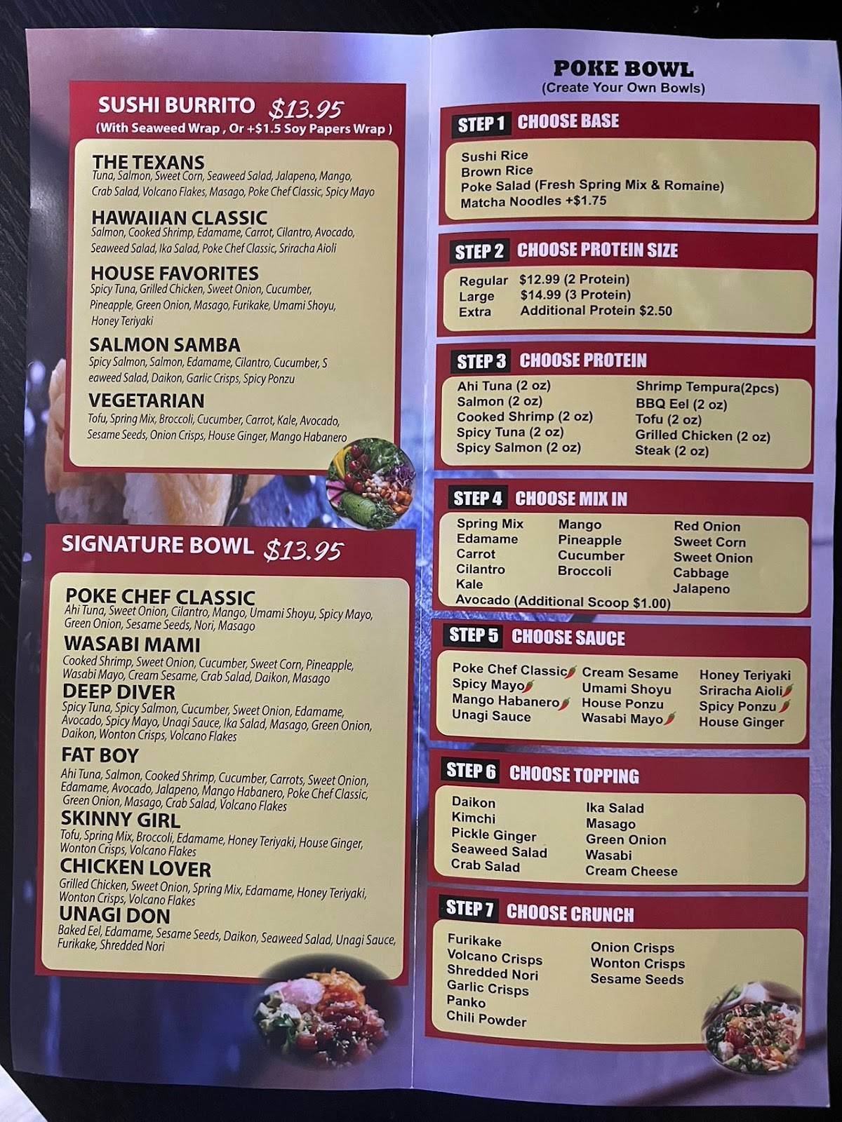Menu at Poke Chef - Webster restaurant, Webster