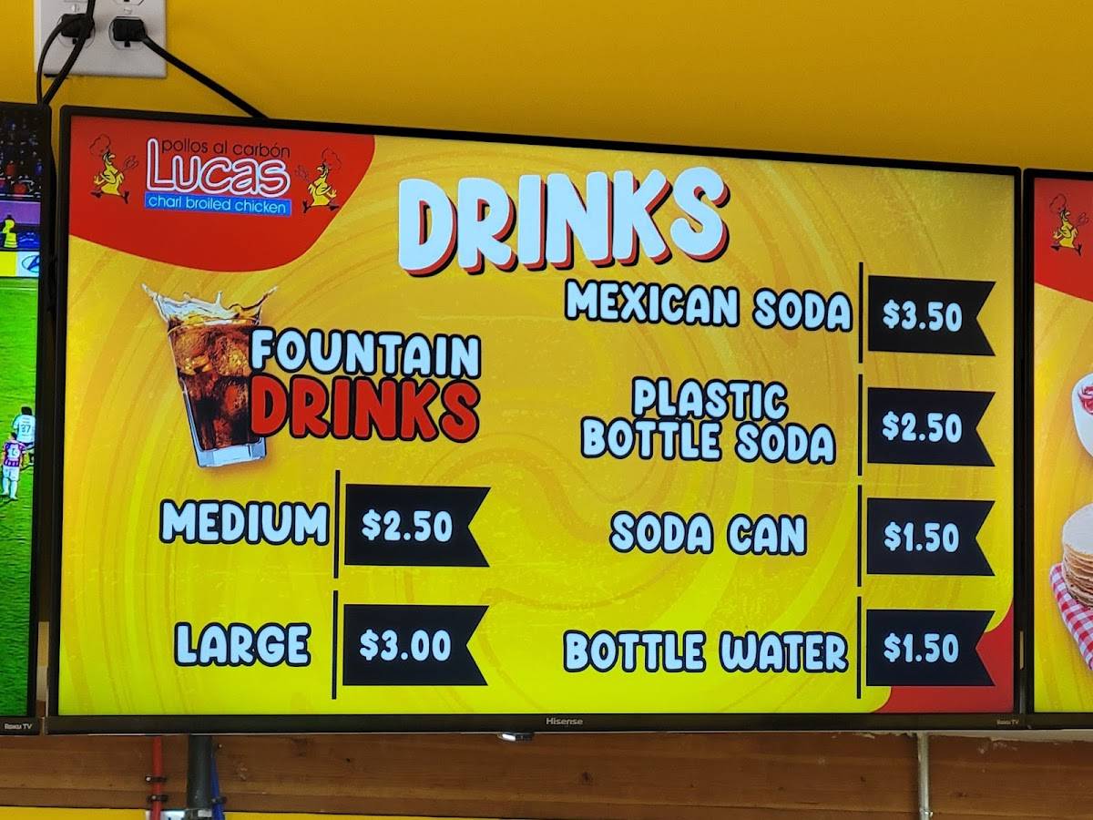 Menu at Pollo Lucas restaurant, Coolidge