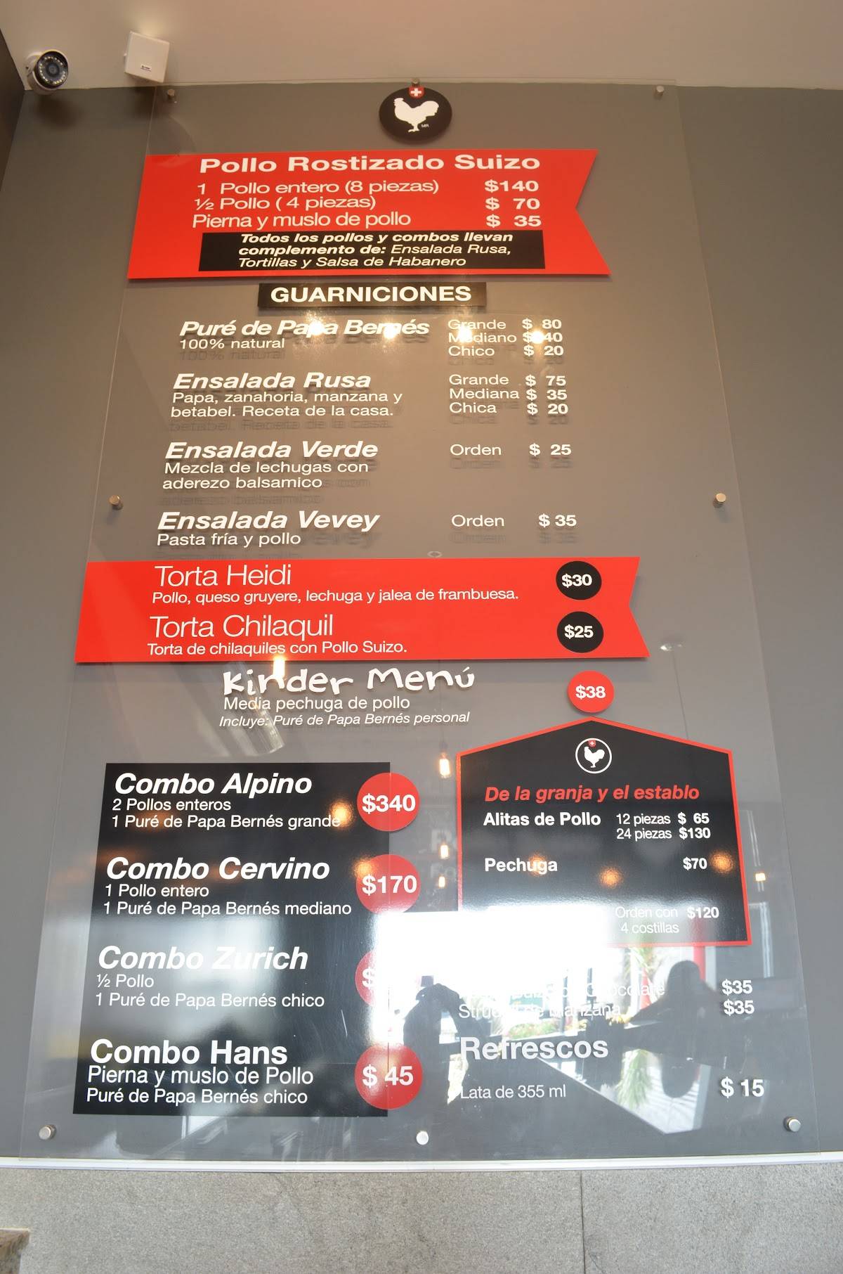 Carta del restaurante Pollo Suizo, Cancún, Av. Bonampak Mz 2 Lote 6 Sm. 9