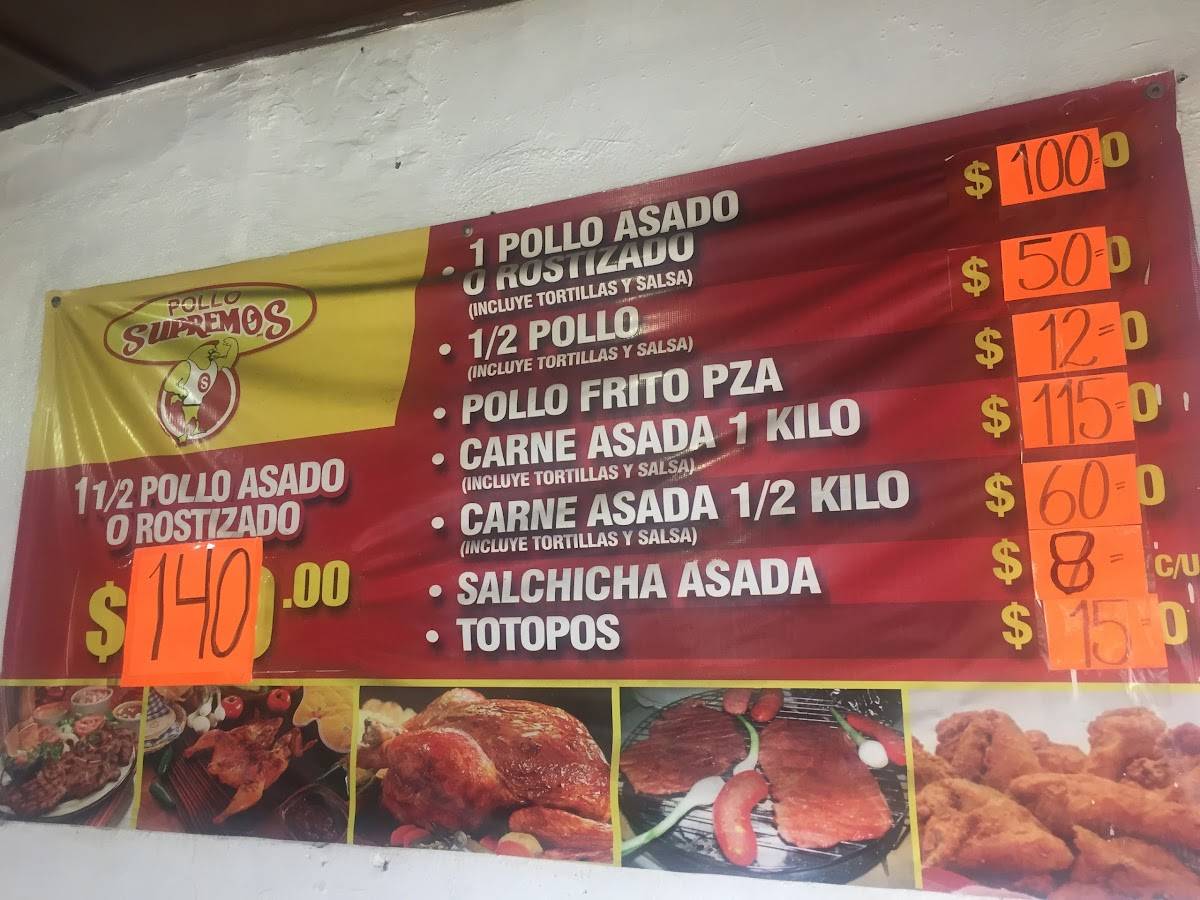 Carta del restaurante Pollos Supremos, Monterrey, Libertad 1312B