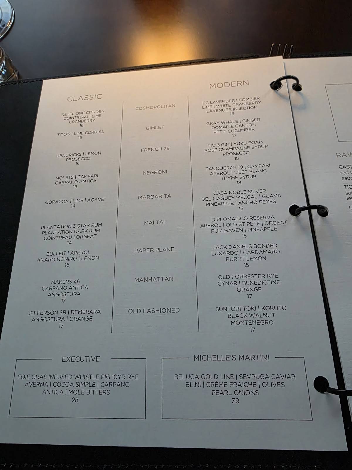 Menu at Ponte Modern American pub & bar, Tampa