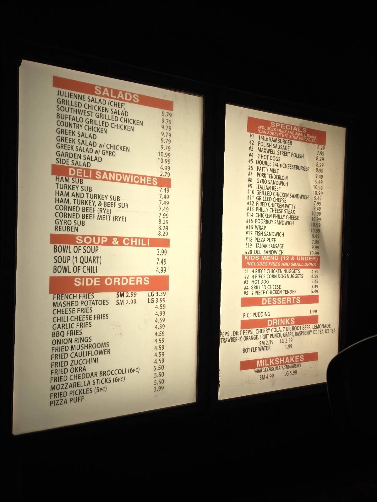 Menu at Poor Boy Restaurant, Kankakee