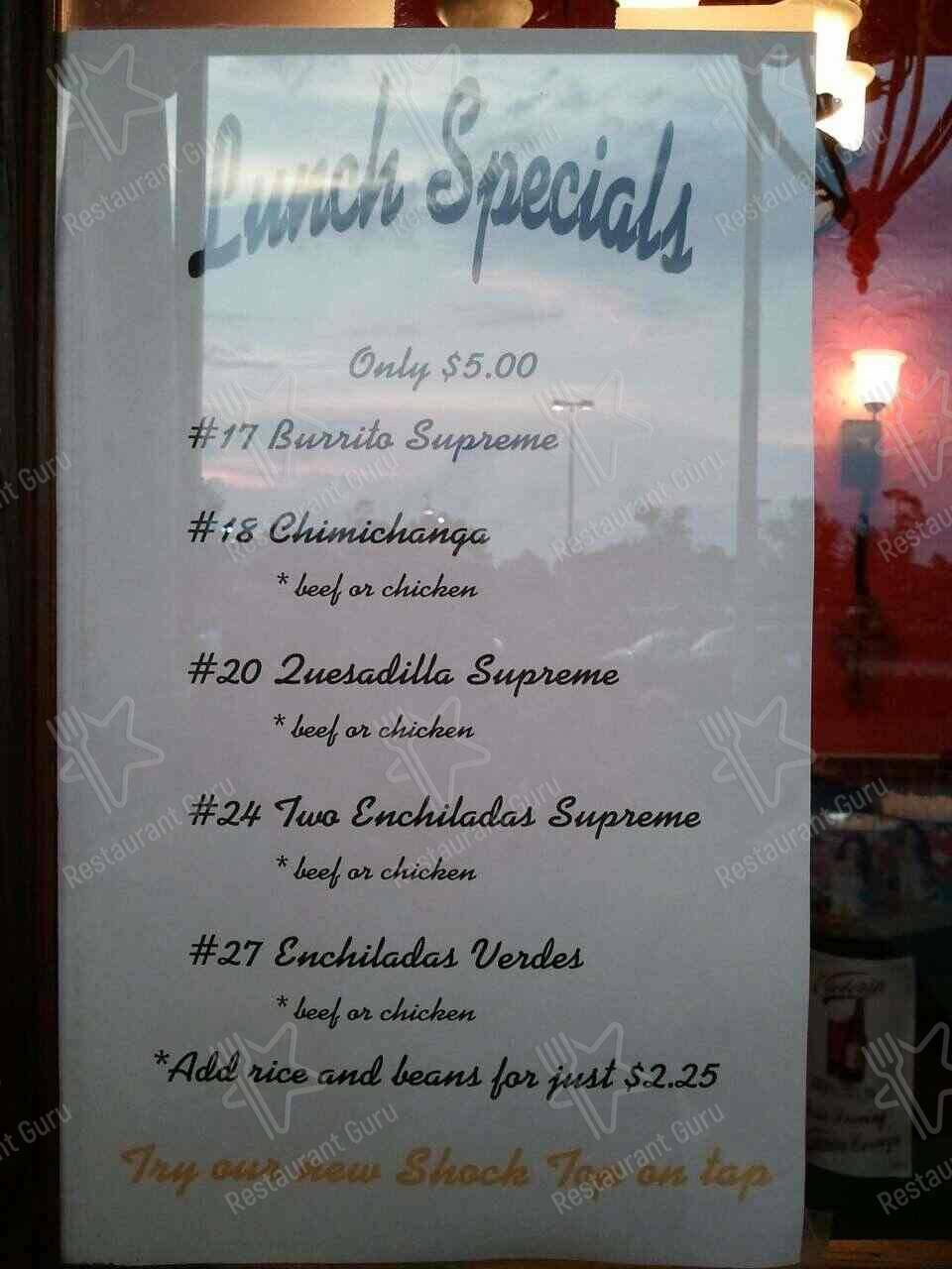 Menu at Poor Mexican restaurant, Spanish Fort, AL-181 #134