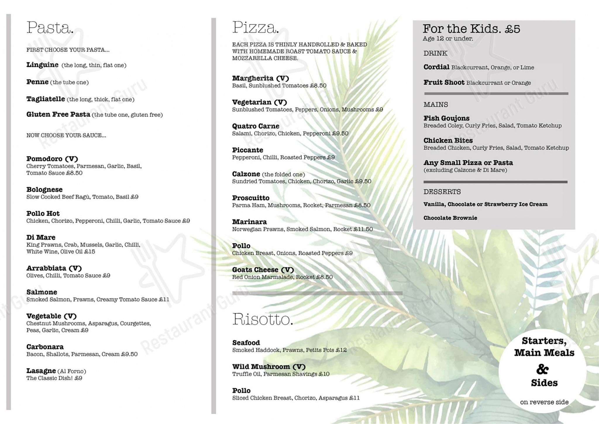 Menu at Portals Place restaurant, Hartlepool, 8 The Front