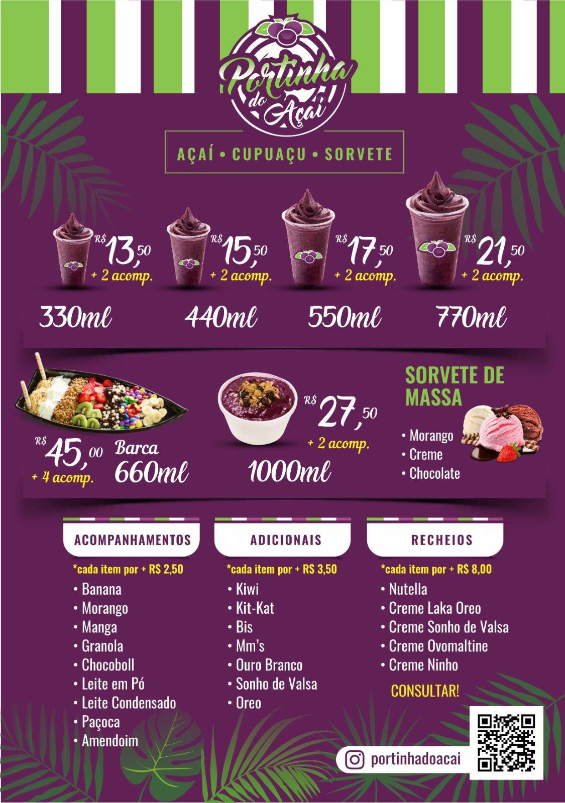 Menu em Portinha do Açai restaurante, São Paulo