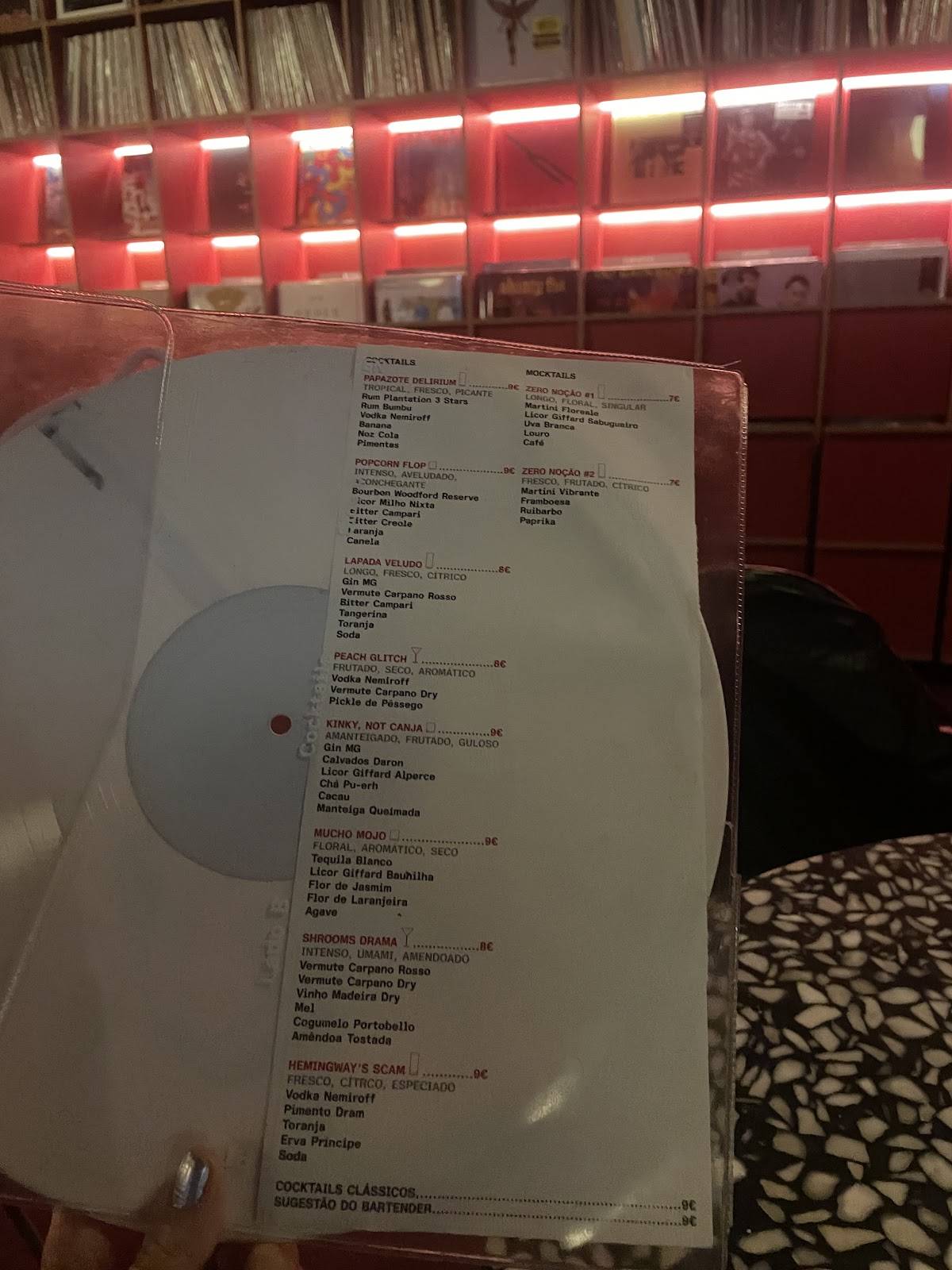 Menu at Fiasco pub & bar, Porto