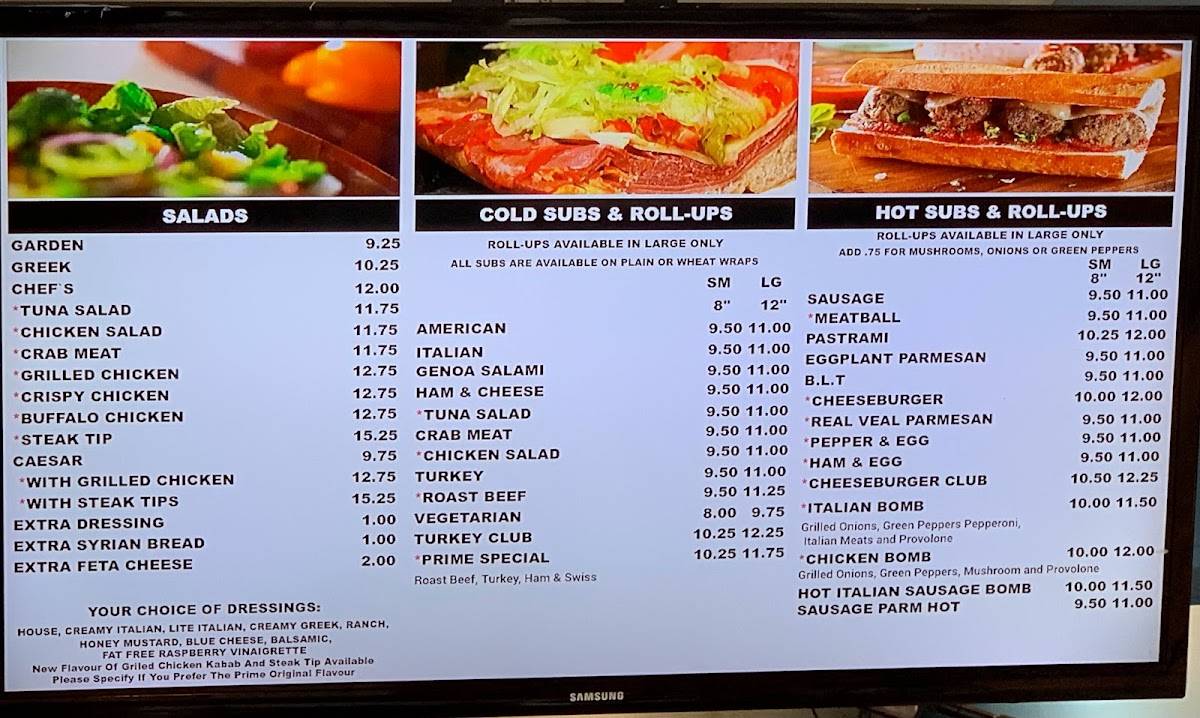 Menu at Prime Pizza and Roast Beef Blue House pizzeria, Hampstead
