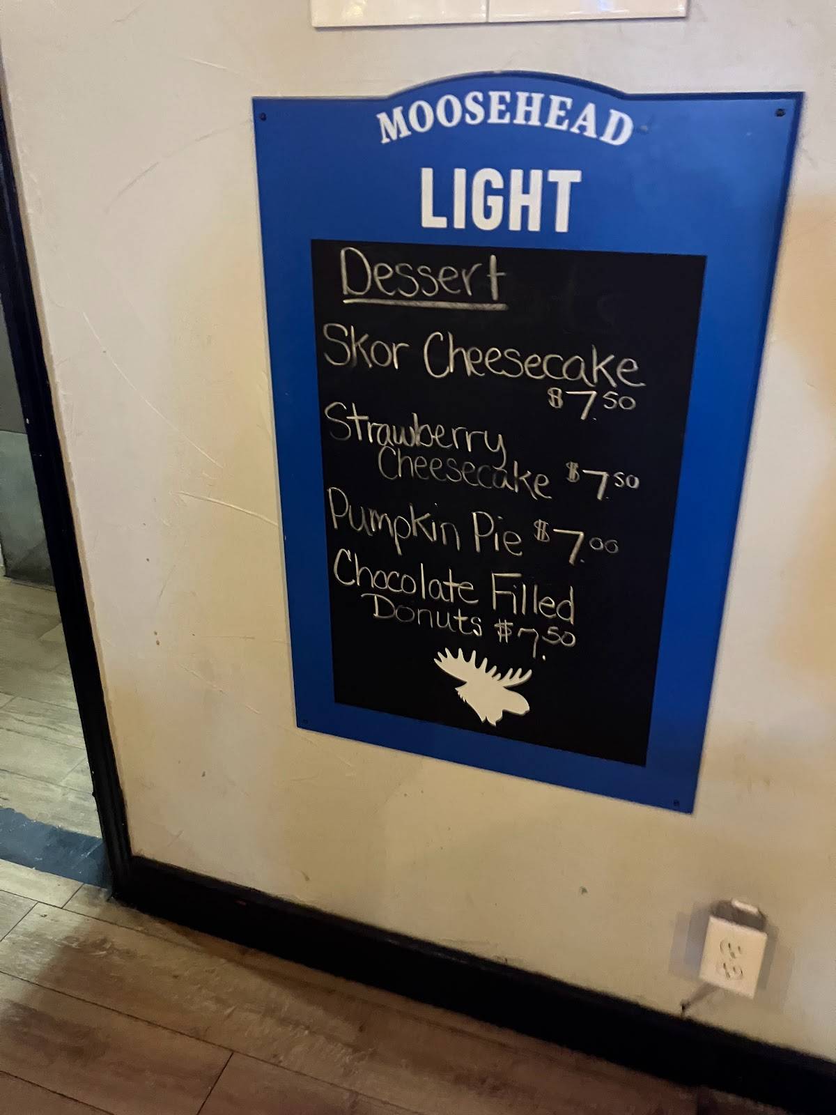 Menu at Pub Down Under, Saint John, Place 400
