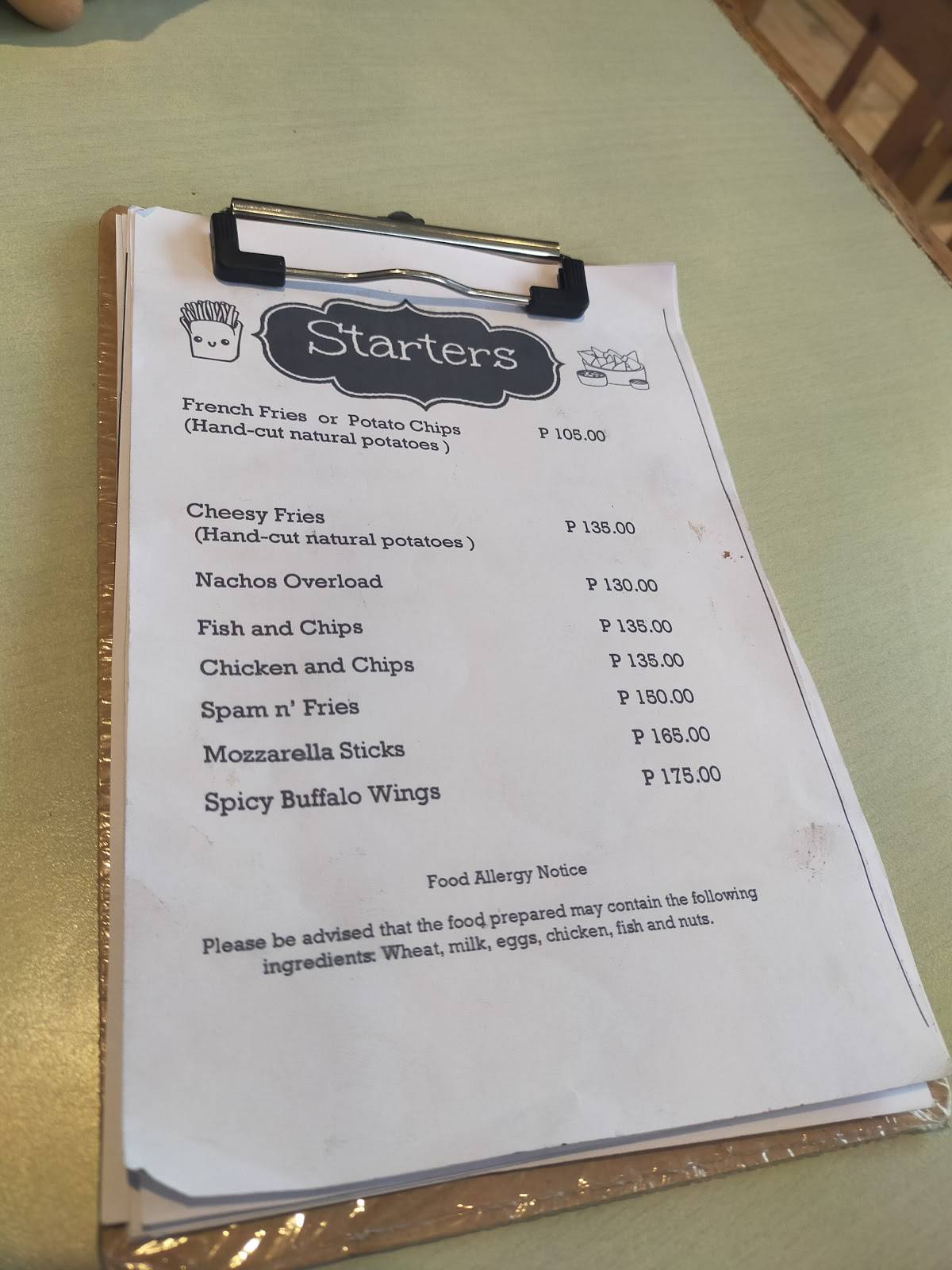 Menu at Beans And Mugs pub & bar, Baguio