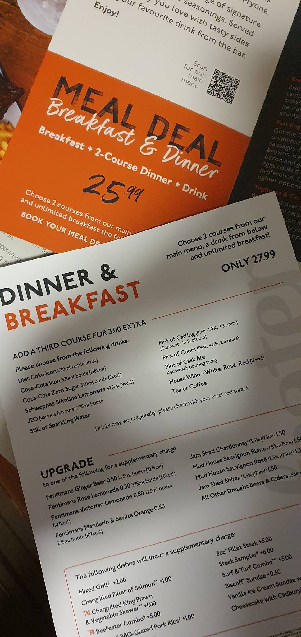 Menu at Beefeater The Woodlands pub & bar, Gravesend, Wrotham Rd