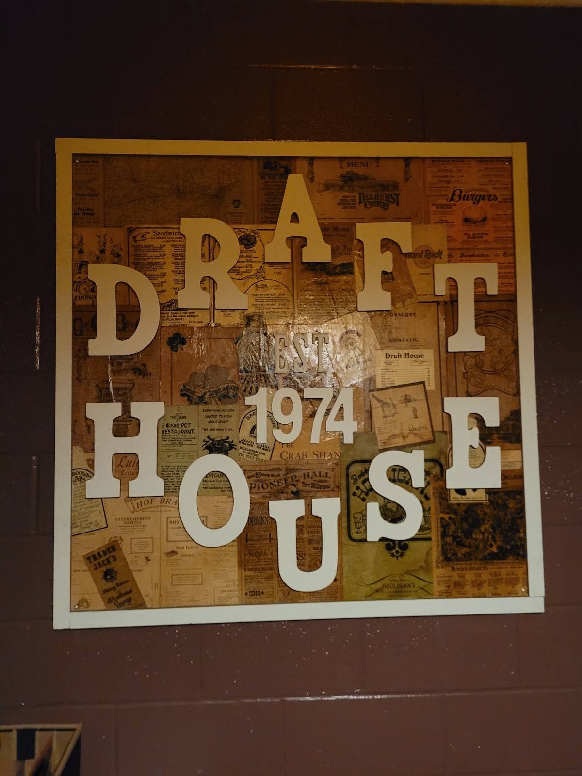 Menu at Draft House pub & bar, Warren, 707 Pennsylvania Ave E