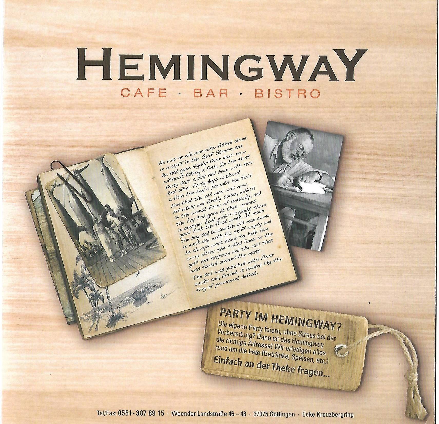 Speisekarte von Hemingway Café Bistro Bar, Göttingen