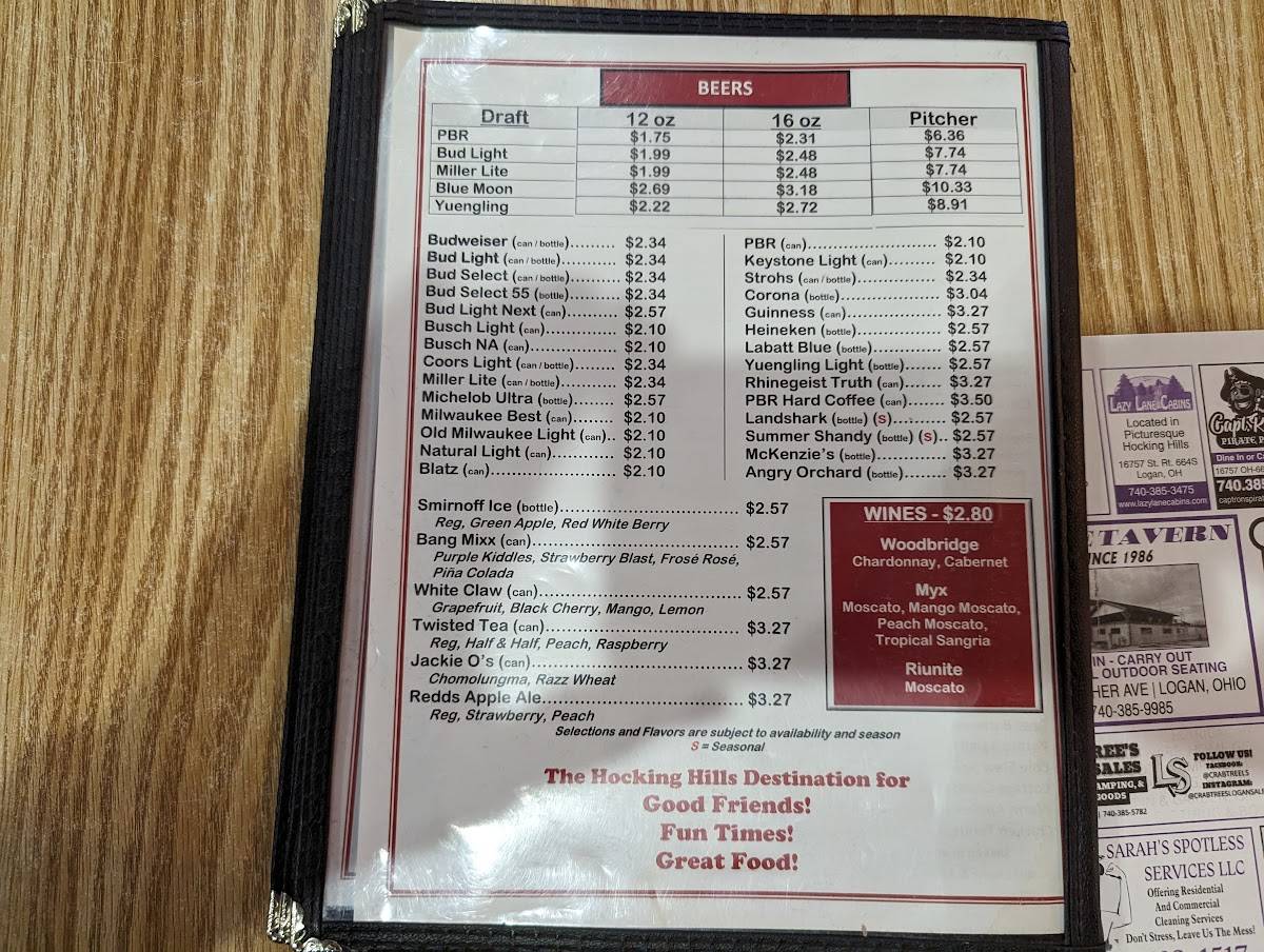 Menu at Home Tavern pub & bar, Logan