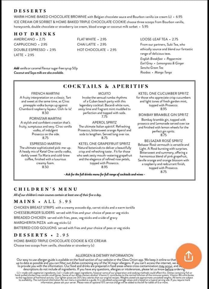 Menu at Nags Head Brentwood pub & bar, Brentwood