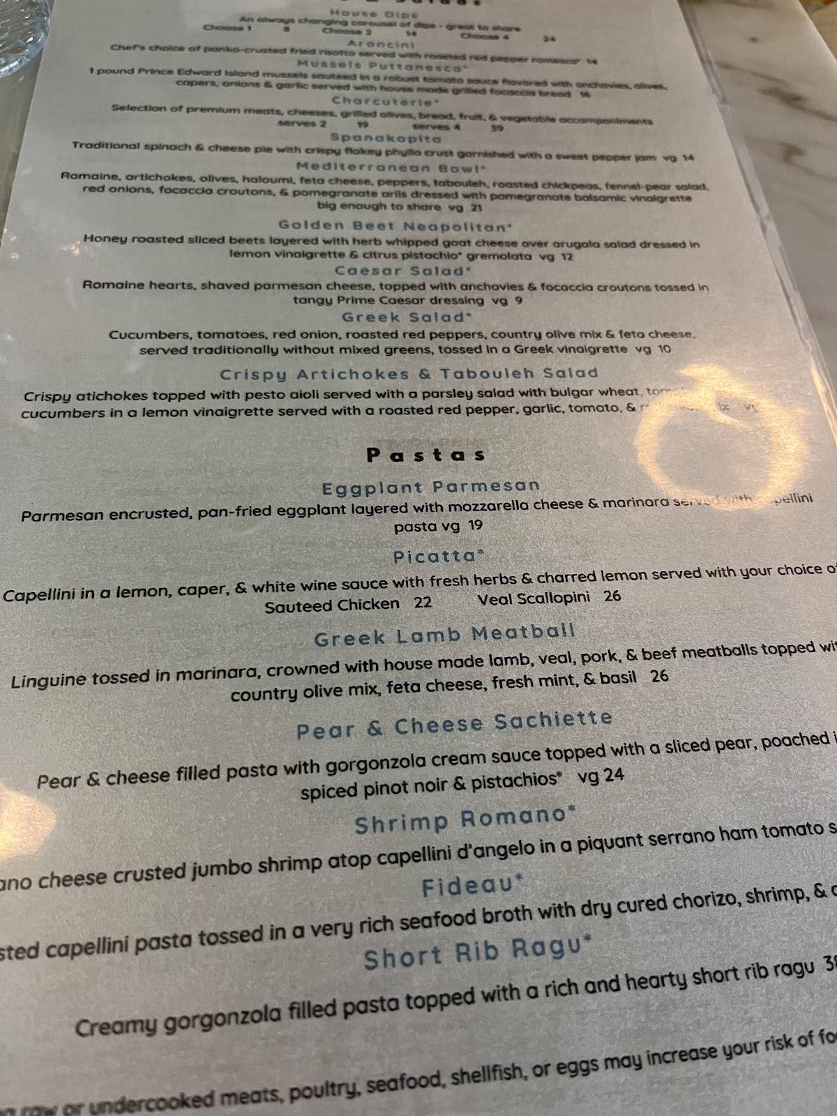 Menu at Prime Mediterranean pub & bar, Topping