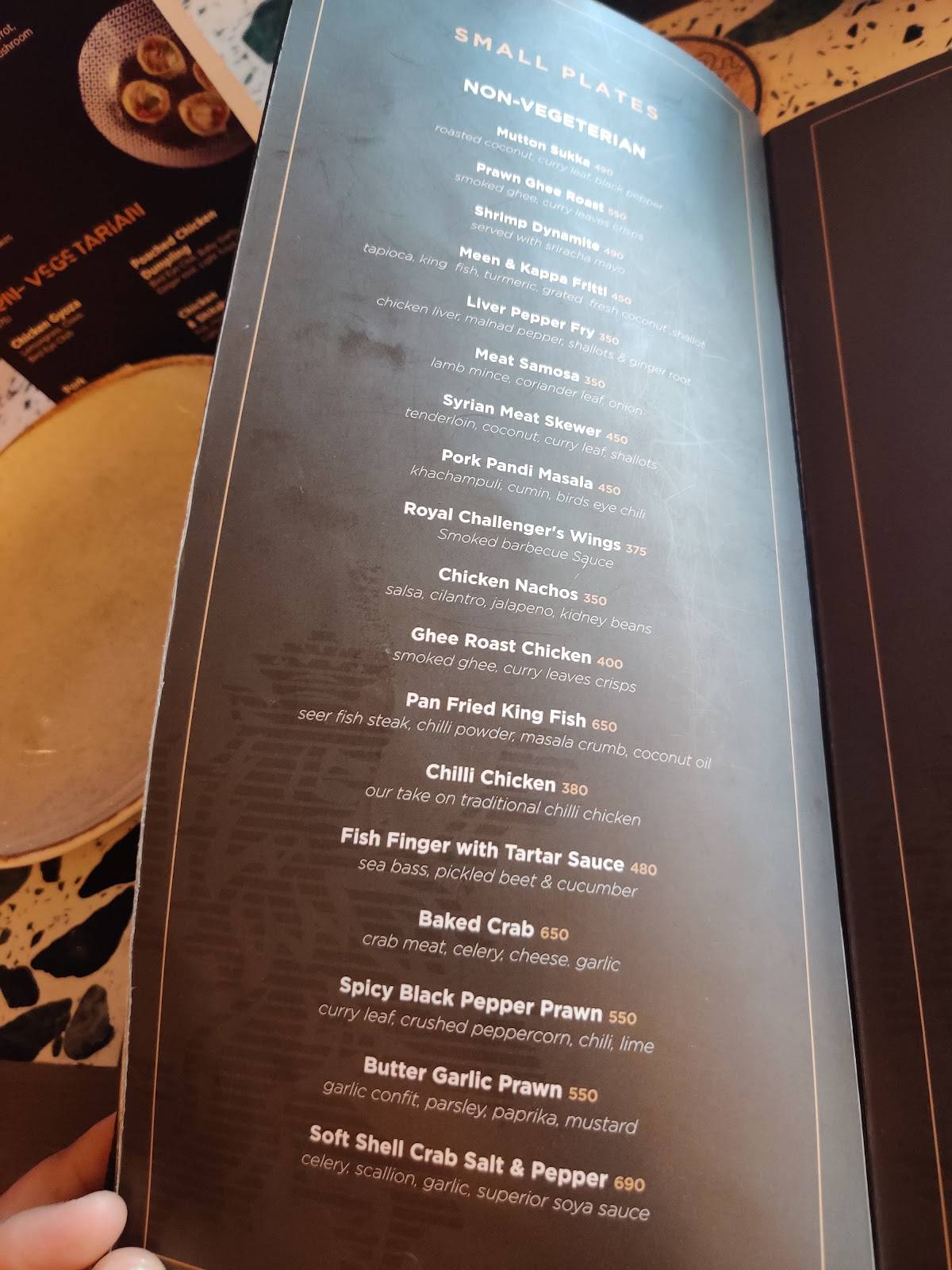 Menu at RCB Bar and Cafe, Bengaluru