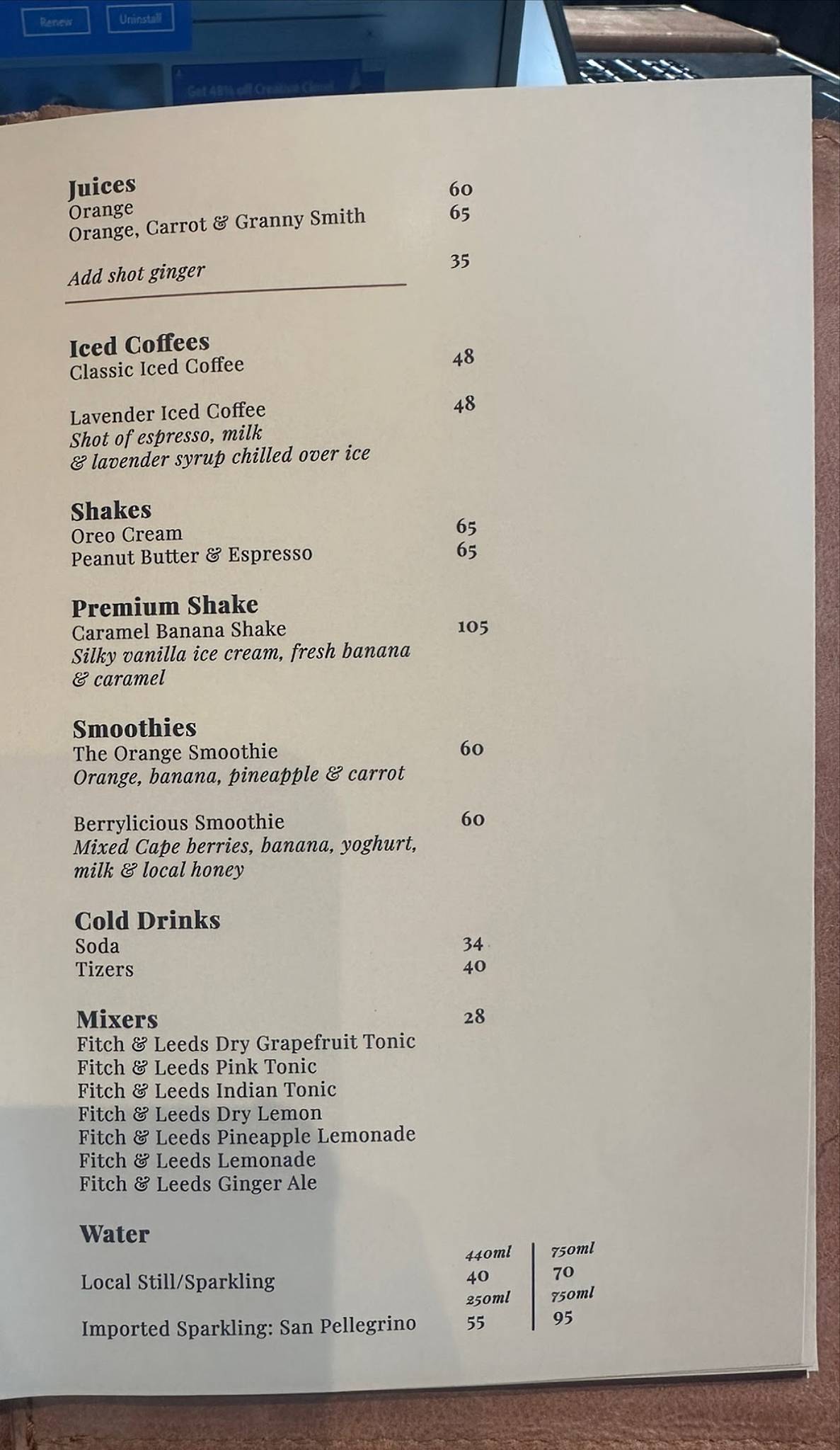 Menu at SMOKE Pretoria restaurant, Pretoria