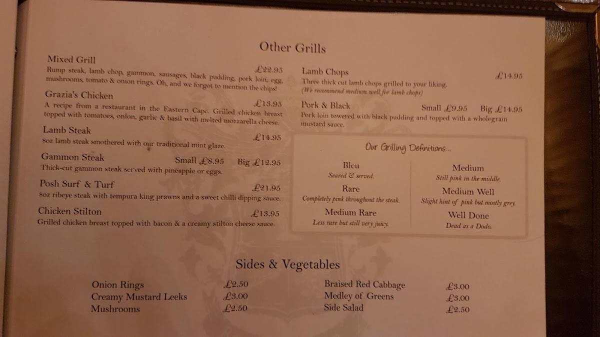 Menu at The Brownlow Inn pub & bar, Congleton, Brownlow Heath Ln