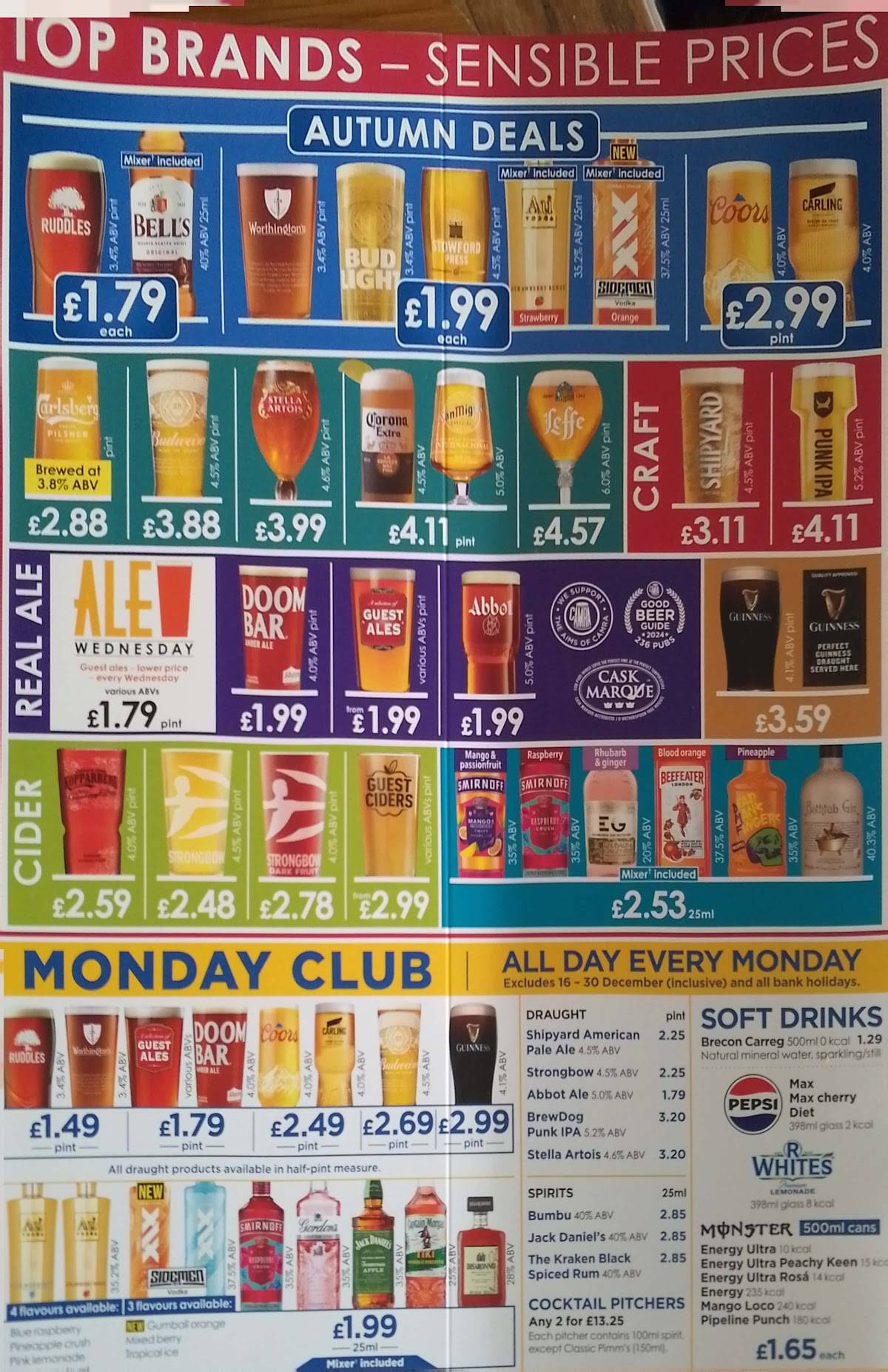 Menu at The Flying Standard - JD Wetherspoon pub & bar, Coventry