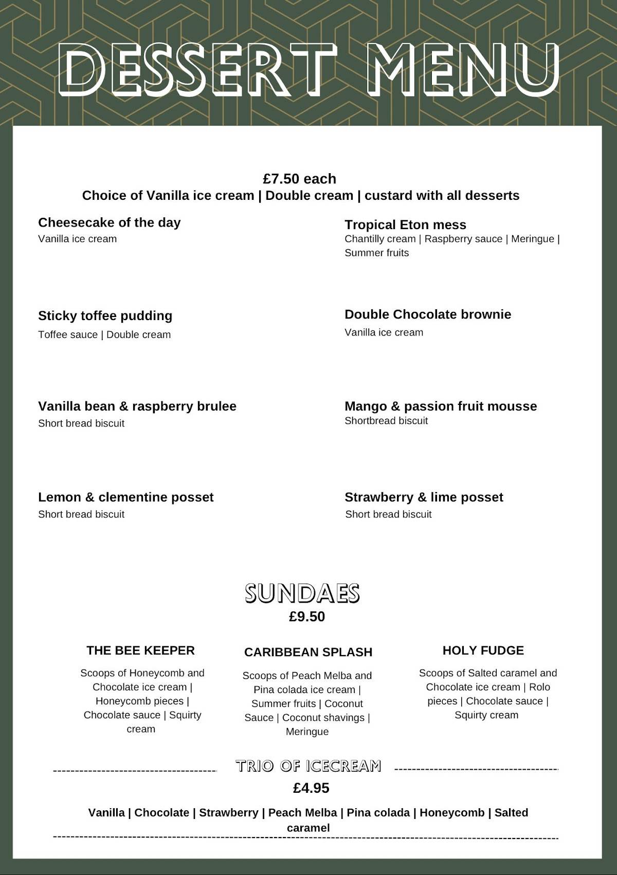 Menu at The Horns Inn, Slitting Mill pub & bar, Rugeley