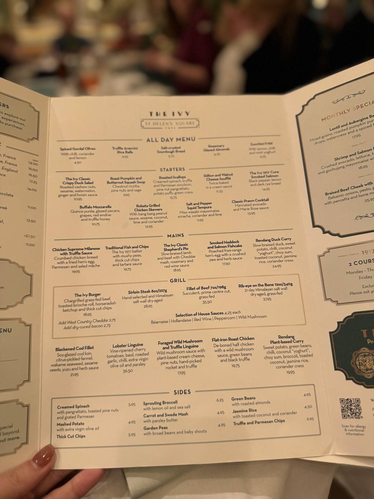Menu at The Ivy On The Square Edinburgh pub & bar, Edinburgh