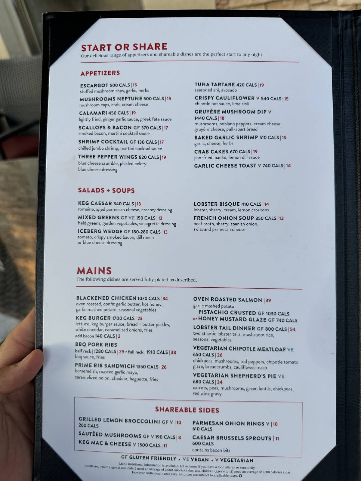 Menu at The Keg Steakhouse + Bar - Leslie Street, Toronto, Leslie St