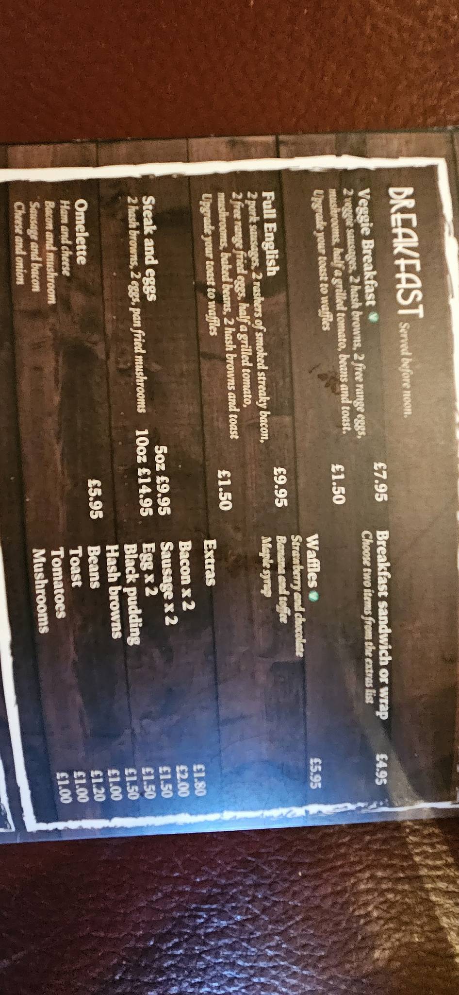 Menu at The Red Lodge Steakhouse & Bar, Red Lodge